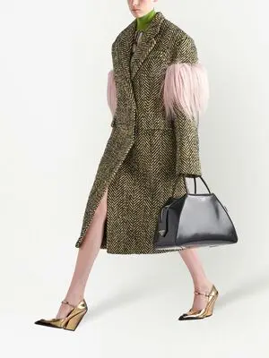 Prada Double-breasted Shearling Coat