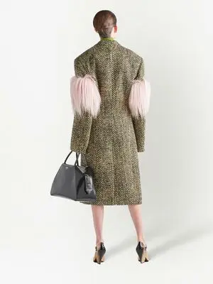 Prada Double-breasted Shearling Coat