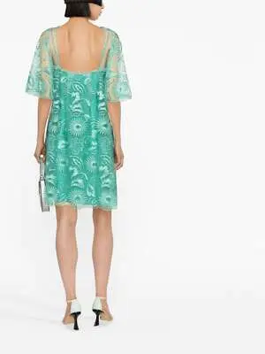 Alberta Ferretti Floral-embroidered Mini Dress