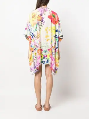 Camilla Fairy Gang-Print Kaftan In White - 33% Off | Editorialist