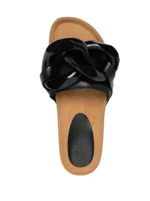 JW Anderson Chain-link Detail Slides - Black