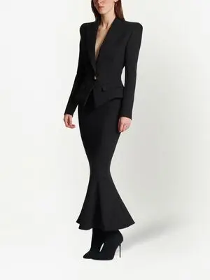 Balmain Midi Ruffle Hem Skirt