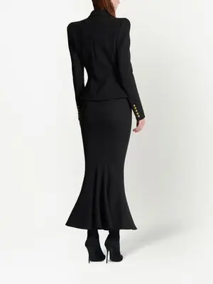 Balmain Midi Ruffle Hem Skirt