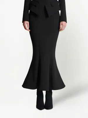 Balmain Midi Ruffle Hem Skirt
