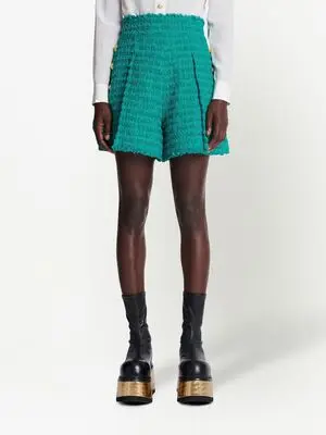 Balmain Tweed Tailored Shorts - Green