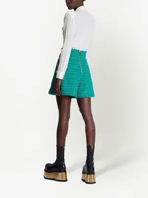 Balmain Tweed Tailored Shorts - Green