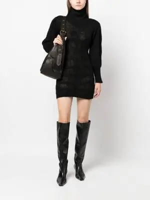 GRETA BOLDINI Astro Cable-knit Roll-neck Dress