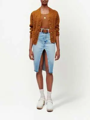 RE/DONE Organic Cotton Denim Midi Skirt