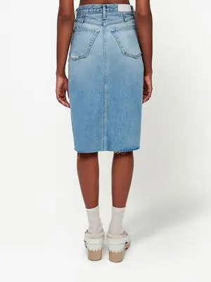 RE/DONE Organic Cotton Denim Midi Skirt