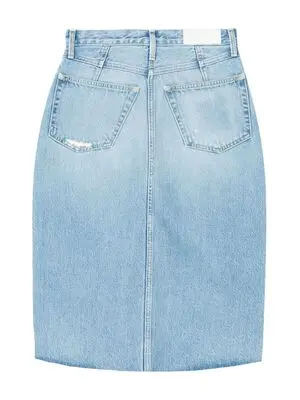 RE/DONE Organic Cotton Denim Midi Skirt