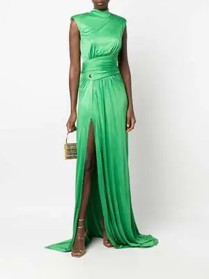 Philipp Plein Ruched-detail Satin Gown