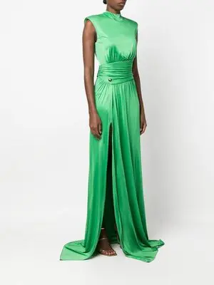 Philipp Plein Ruched-detail Satin Gown