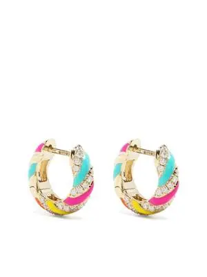 Yvonne Léon 9kt Yellow Diamond Huggie Hoop Earrings