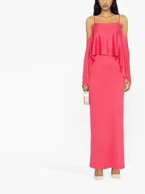 TOM FORD Off-shoulder Ruffle-detail Dress - Pink