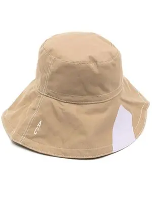 ALLY CAPELLINO Stripe-print Bucket Hat - Brown