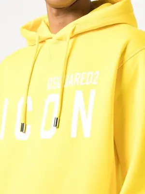 Dsquared2 Cotton Hoodie With Logo - Yellow