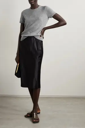 Theory Basic Feather Cashmere Tee - Gray
