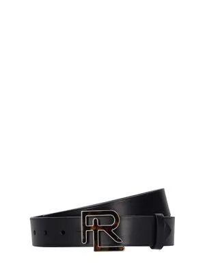Ralph Lauren Logo Buckle Leather Belt - Black