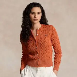 Ralph Lauren Cable-knit Cotton Cardigan - Soft Papaya