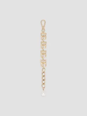 Dolce & Gabbana Plated & Plexiglass Faux Pearl Dg Chain Bracelet