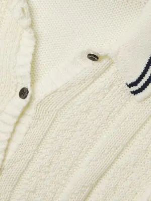 525 America Mixed-stitch Cotton Button-front Cardigan