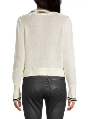 525 America Mixed-stitch Cotton Button-front Cardigan