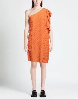 L' AUTRE CHOSE Midi One-shoulder Dress - Orange