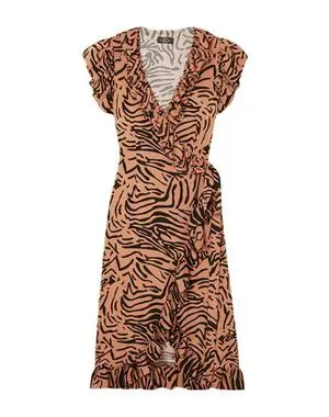 DE LA VALI Midi Wrap Dress - Beige