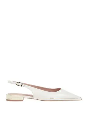 TOD'S Leather Slingback Ballet Flats - Ivory