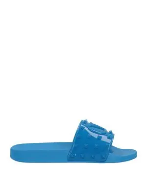 Valentino Garavani VALENTINO GARAVANI Natural Rubber Pool Slides Azure