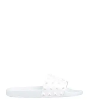 Valentino Garavani Natural Rubber Pool Slides - White