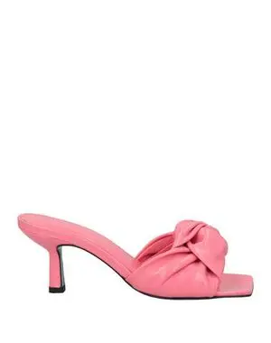 By Far Leather Spool Heel Sandals - Red