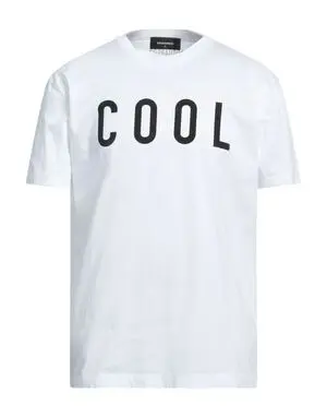 Dsquared2 Man T-shirt Coral Size M Cotton White
