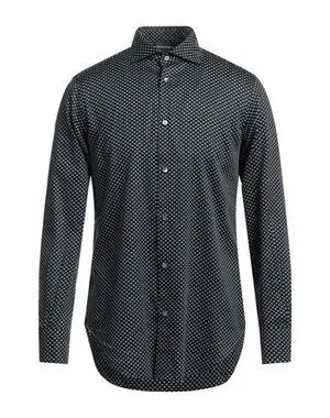 Emporio Armani Man Shirt Charcoal Size S Cotton, Elastane Midnight Blue
