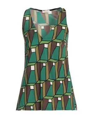 SIYU Geometric Print Sleeveless V-neck Top