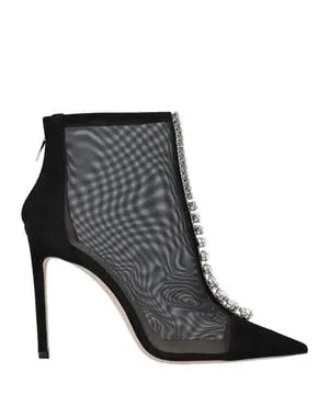 JIMMY CHOO Ankle Boots Blush Size Leather, Textile Fibers - Black