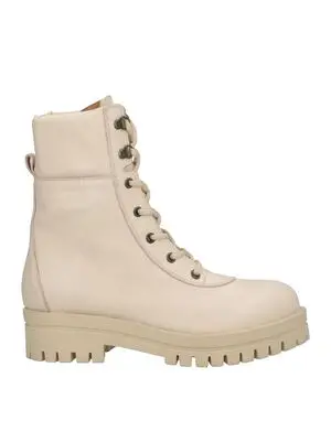 BALDININI Calfskin Combat Boots - Beige