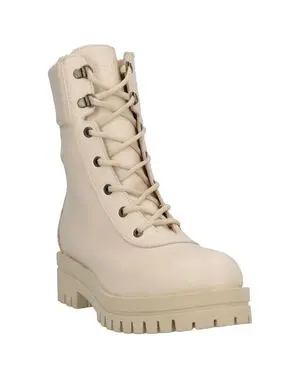 BALDININI Calfskin Combat Boots - Beige