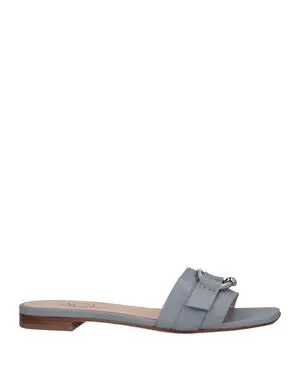 Agl Leather Slide Sandals - Grey