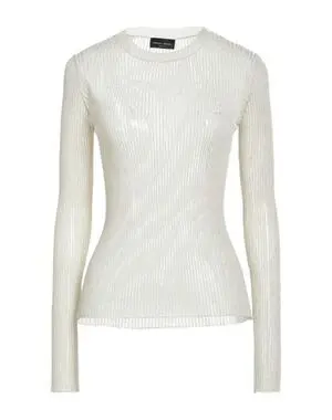 ROBERTO COLLINA Knitted Lamé Sweater - White