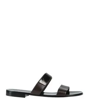 GIUSEPPE ZANOTTI Dark Leather Sandals - Brown