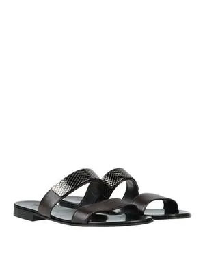 GIUSEPPE ZANOTTI Dark Leather Sandals - Brown