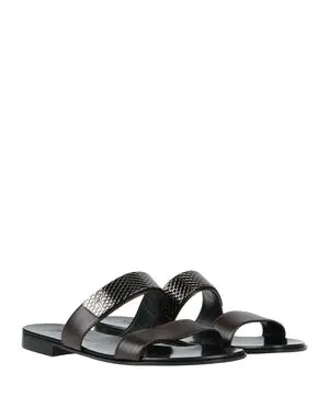 GIUSEPPE ZANOTTI Dark Leather Sandals - Brown