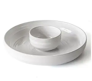 OVERANDBACK 2-piece White Chip And Dip Set - One-color