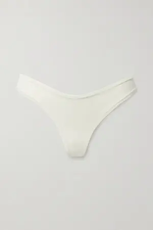 SKIMS Cotton-blend Jersey Dipped Thong White