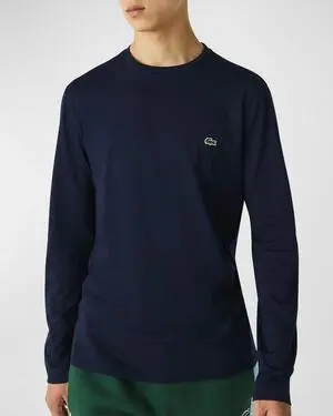Lacoste Pima Cotton Jersey Crewneck T-shirt Navy Blue