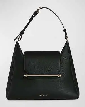 Strathberry Multrees Midi Leather Hobo Bag - Black