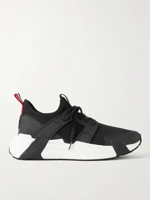 Moncler Lunarove Rubber And Leather-trimmed Neoprene Sneakers - Black