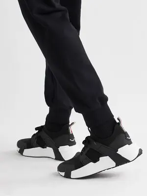 Moncler Lunarove Rubber And Leather-trimmed Neoprene Sneakers - Black