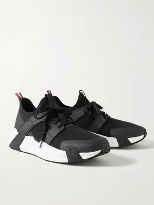 Moncler Lunarove Rubber And Leather-trimmed Neoprene Sneakers - Black